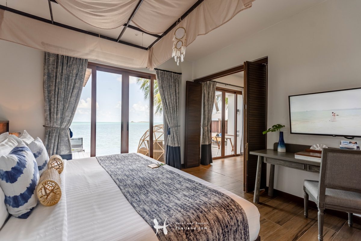most about the beachfront pool villa is the panoramic view of the sea ...