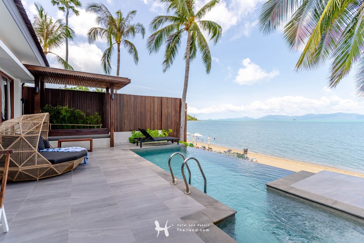 most about the beachfront pool villa is the panoramic view of the sea ...