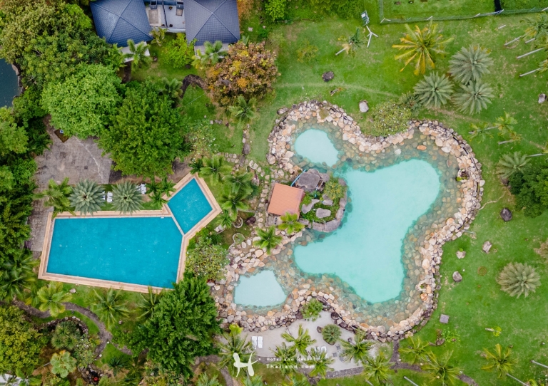 Another pool at the hotel is designed differently. It offers a unique ...
